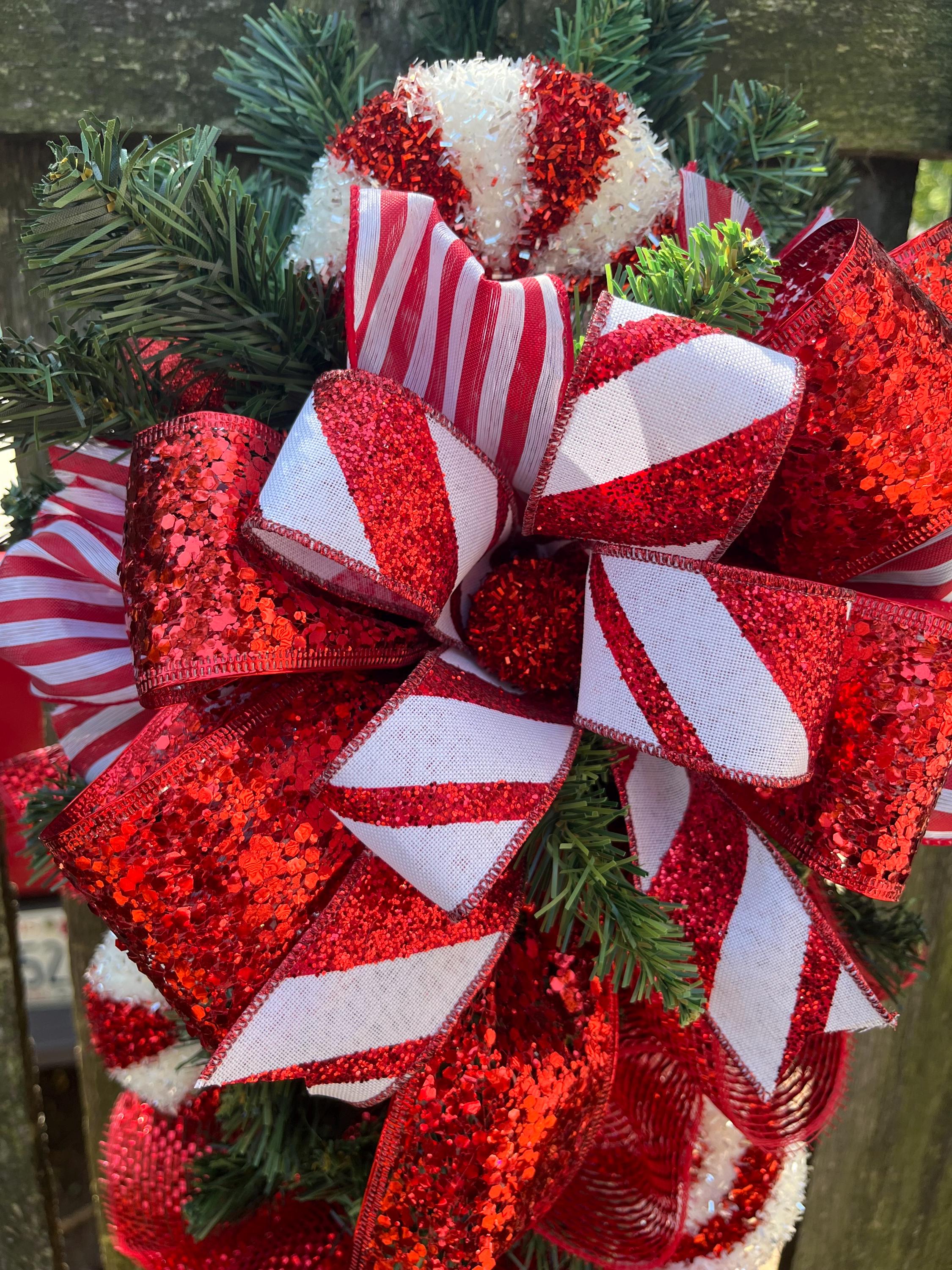 Peppermint Door Swag, Christmas Door Swag, Christmas Decor for Front ...