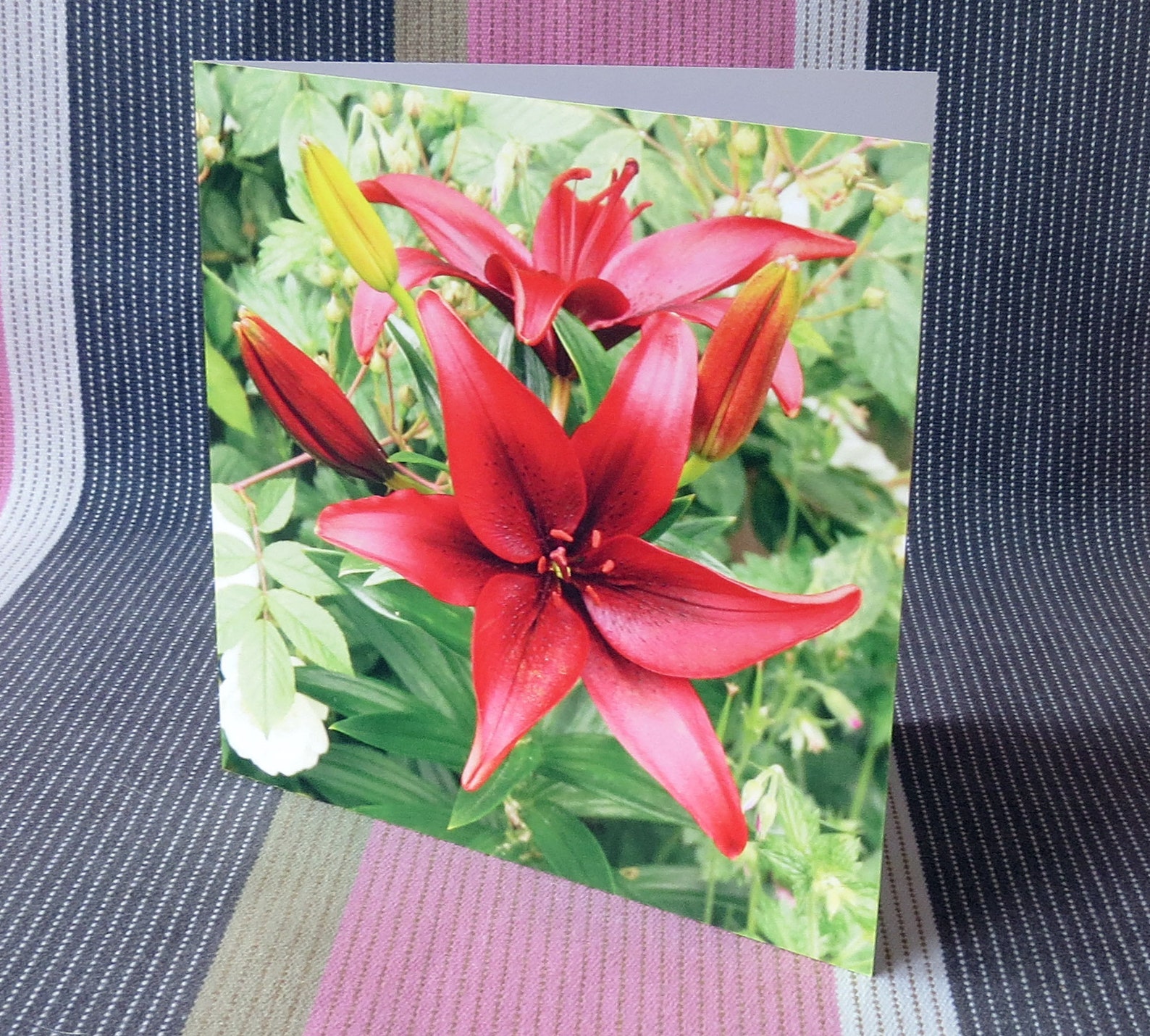 Red Lilies a Greetings Card.celebration.valentine Card. - Etsy
