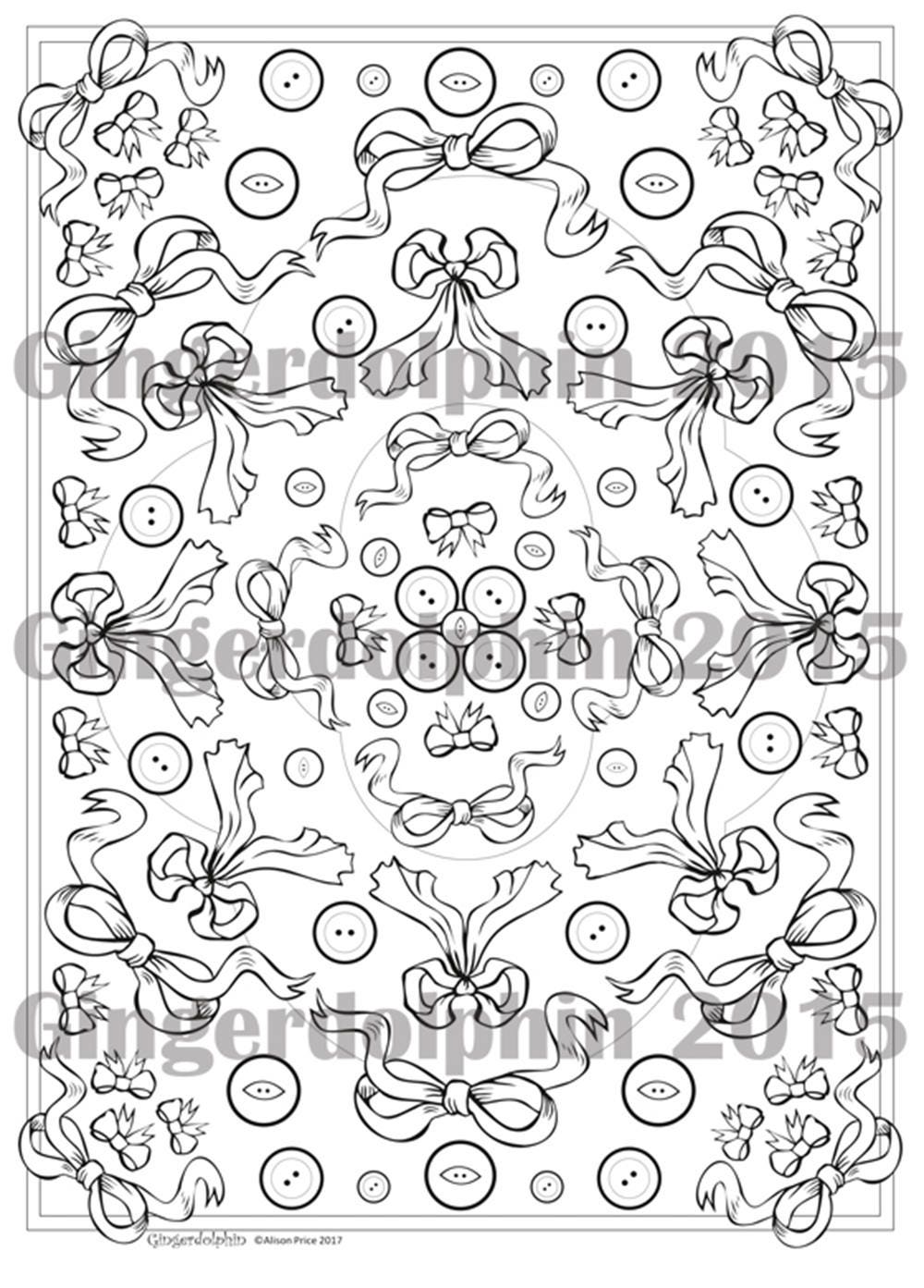 More Buttons and Bows - a Colouring Page for Any Age Group - Crafts ...