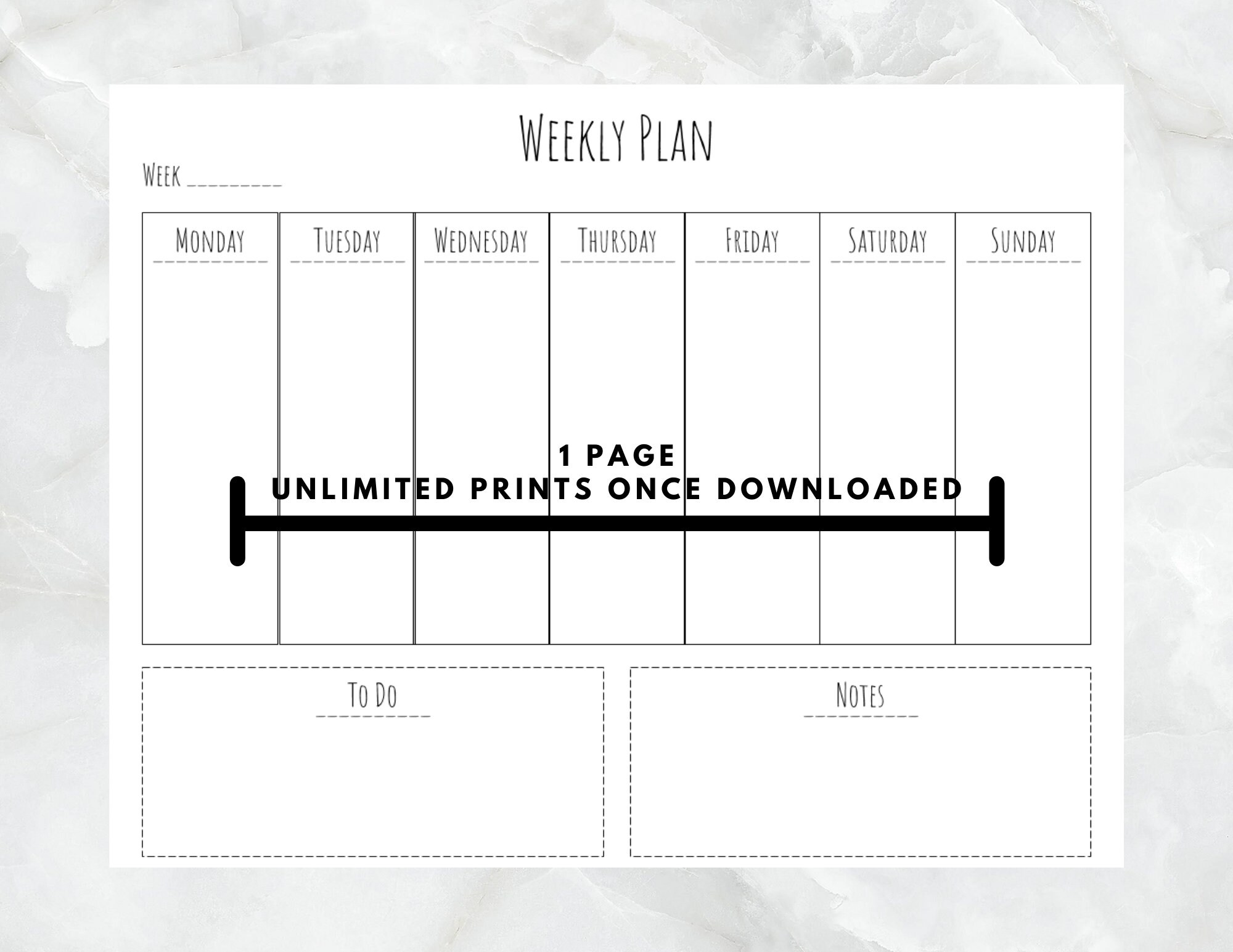 2021 Minimal Weekly Planner Printable Weekly Agenda To Do | Etsy
