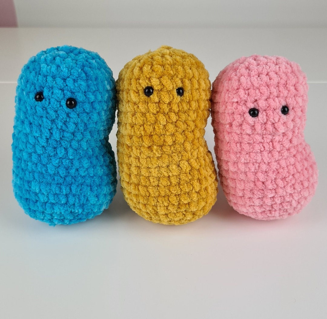 Crochet Bean Plushie: Handmade Stuffed Amigurumi - Redheaddlass Merch ...