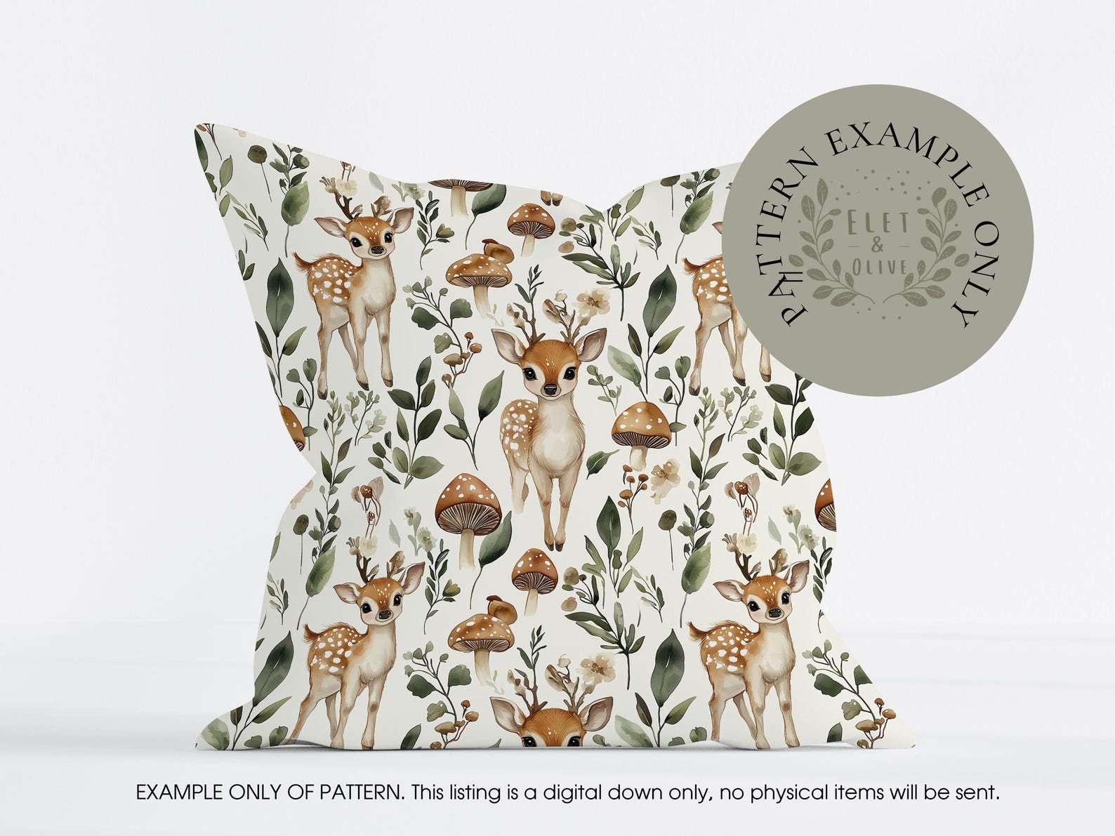 Deer Woodland Seamless Pattern – Rustic Forest Animal Digital Paper ...