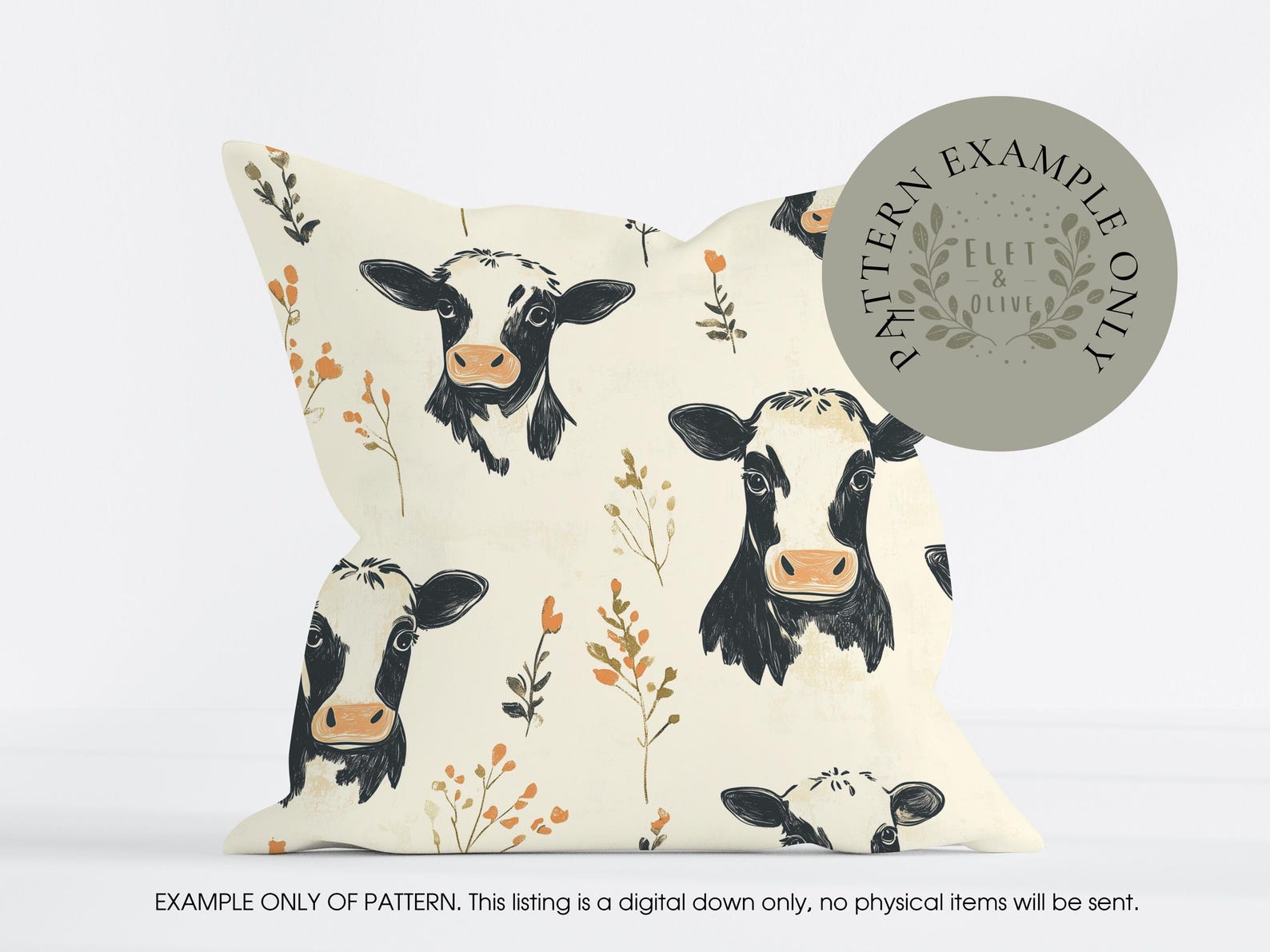 Cows Seamless File, Farmhouse Pattern, Cow Digital Download, Farm ...