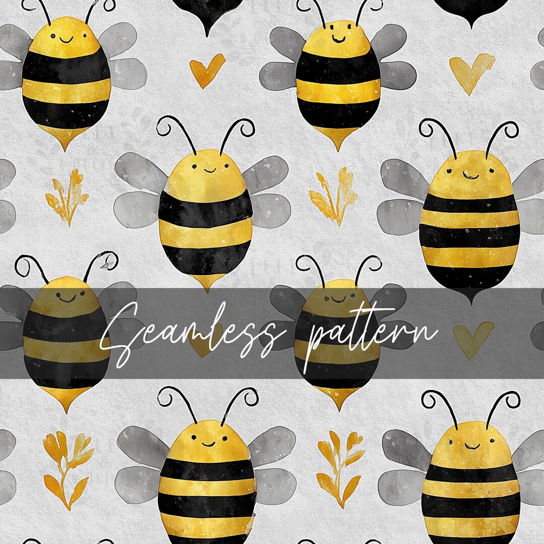 Bee Seamless Pattern | Bumblebee Plaid Digital Paper | Kids Wallpaper ...