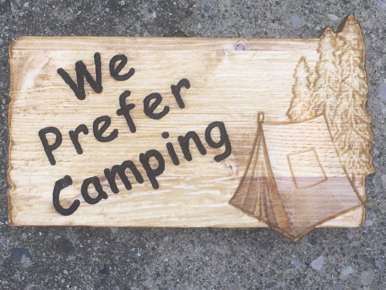 Custom Carved Wood Camping Sign - Etsy