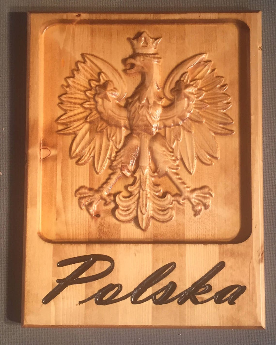 Wood Carving Polska Polish Eagle | Etsy