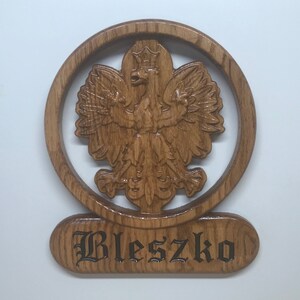 Carved Polish Eagle With Decorative Border and Name Plaque - Etsy