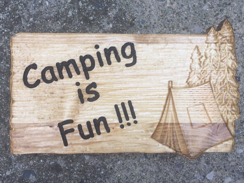 Custom Carved Wood Camping Sign - Etsy