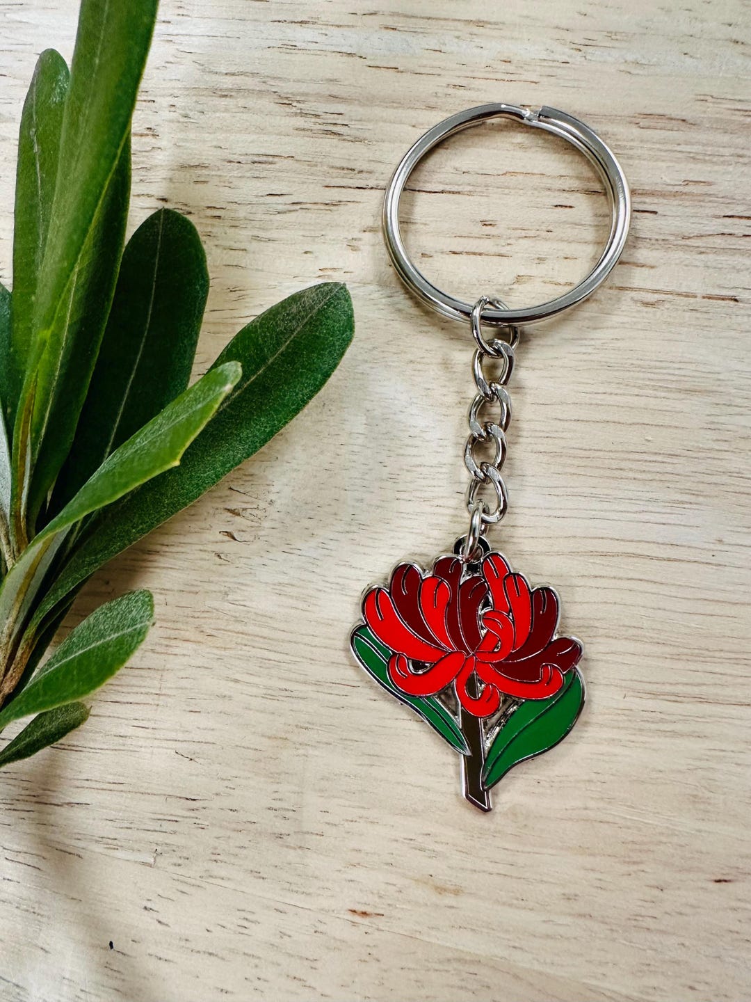 Waratah Key Ring, Tasmanian Flowers, Flower Key Ring, Key Chain ...