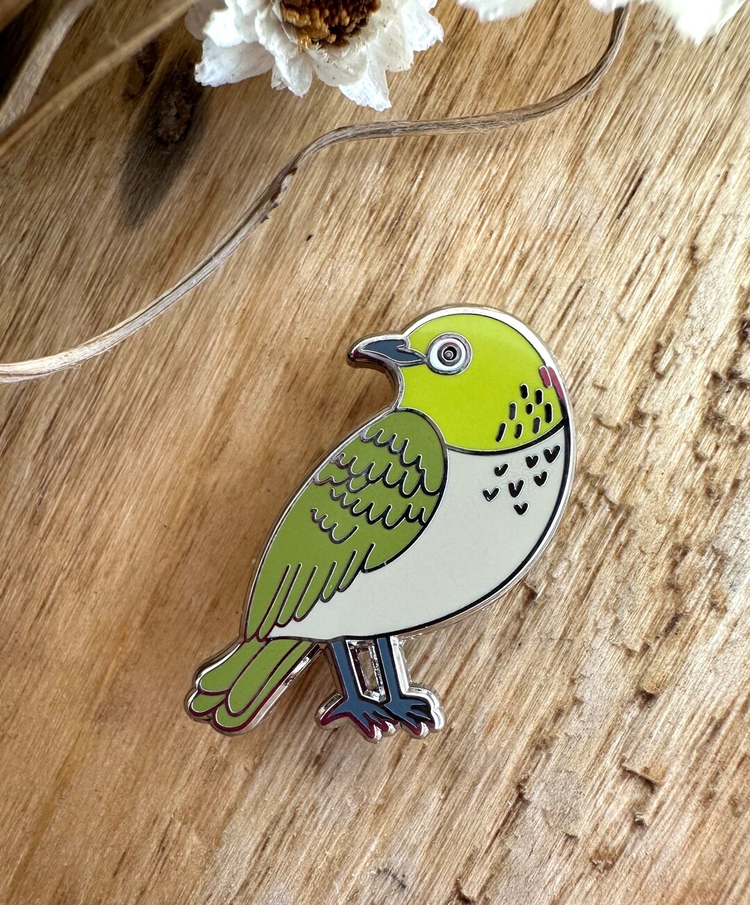 Silvereye, Enamel Pin, Bird Pin, Bird Art, Bird Brooch, Gift Idea, Gift ...
