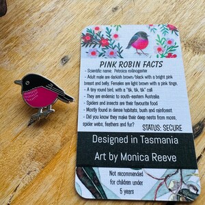 Pink Robin, Bird Pin, Tasmanian Birds, Pin Collector, Little Bird, Gift ...