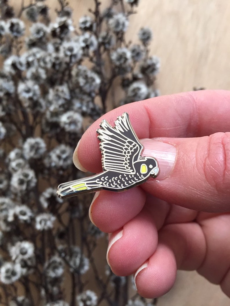 Black Cockatoo Pin, Enamel Pin, Tasmania, Pin, Enamel Jewellery ...