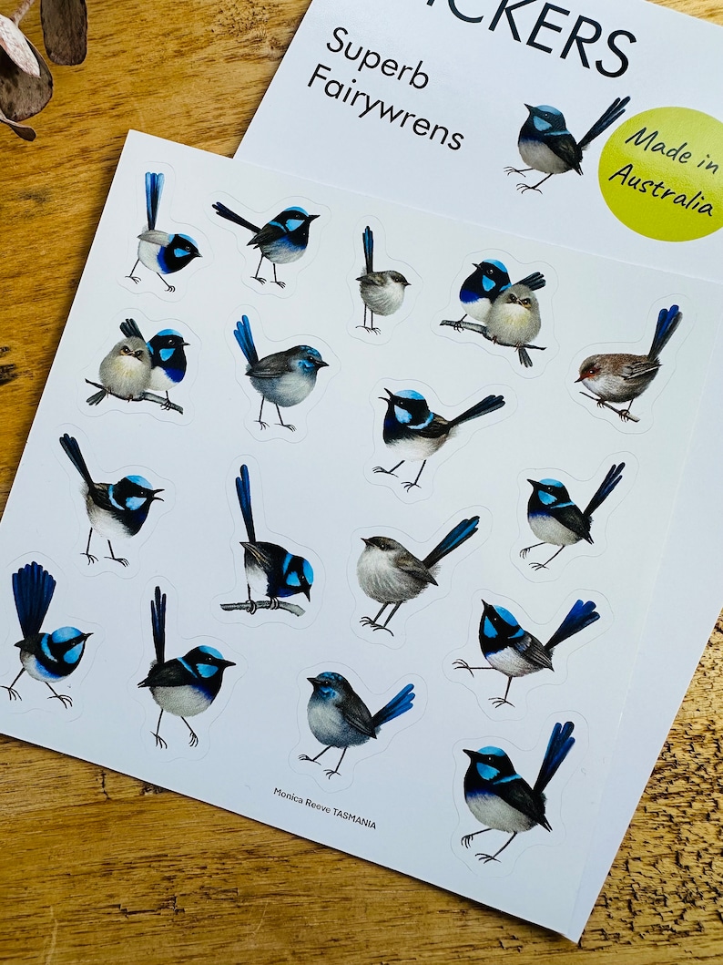 Superb Fairy Wren, Blue Wrens, Bird Stickers, Decorations, Letter ...