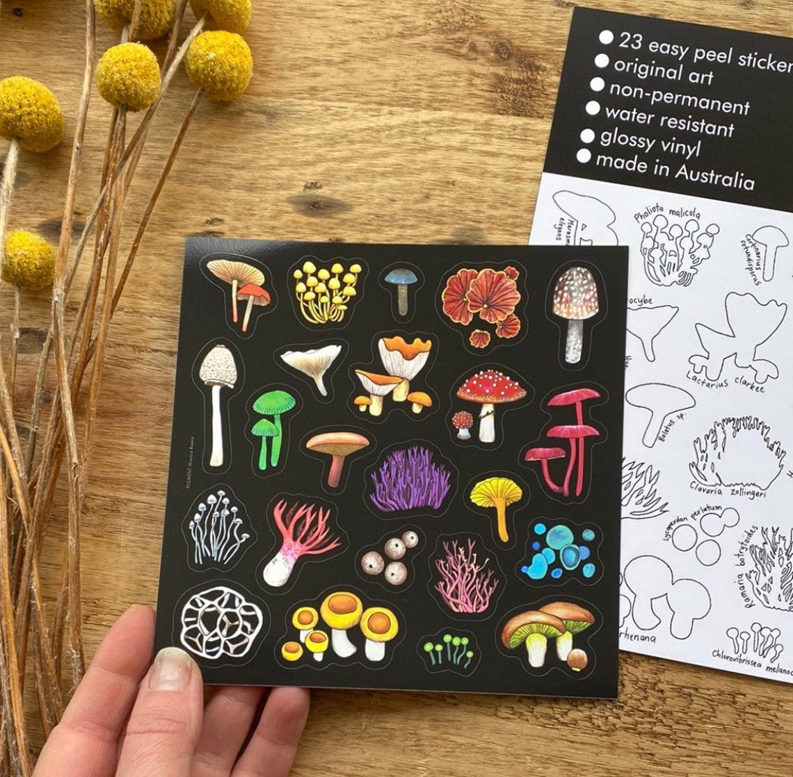 Fungi Stickers, Toadstools, Nature Lover, Stationary, Scrapbook ...