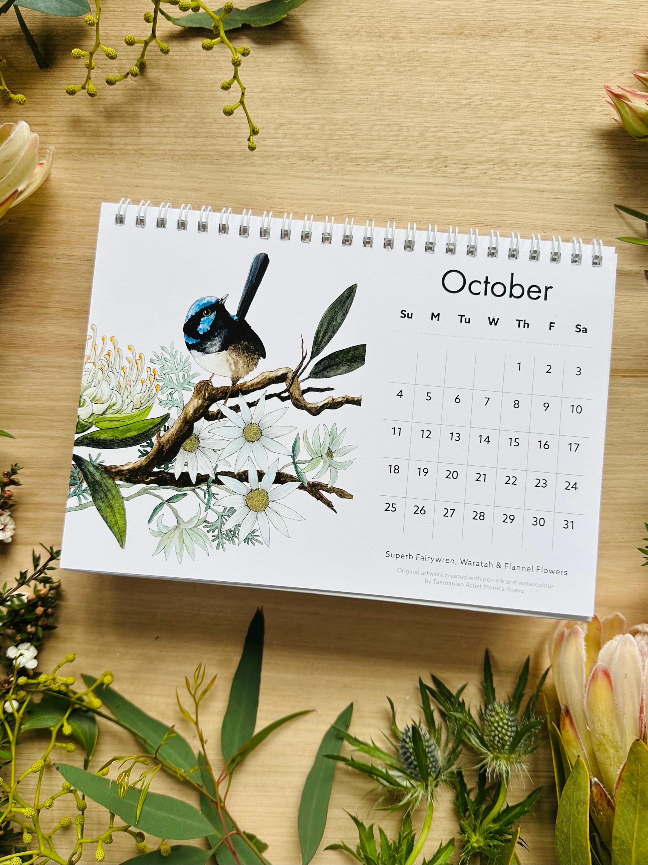 2026 Calendar, Desk Calendars, Australian Birds, Tasmania, Bird Art ...