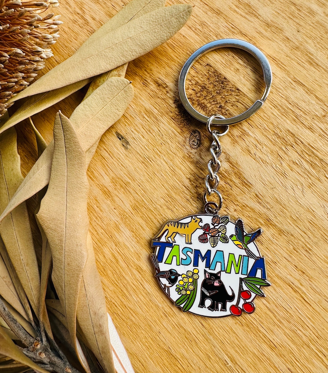 Tasmania, Thylacine, Tassie Devil, Key Ring, Key Chain, Blue Wren ...
