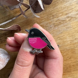 Pink Robin, Bird Pin, Tasmanian Birds, Pin Collector, Little Bird, Gift ...
