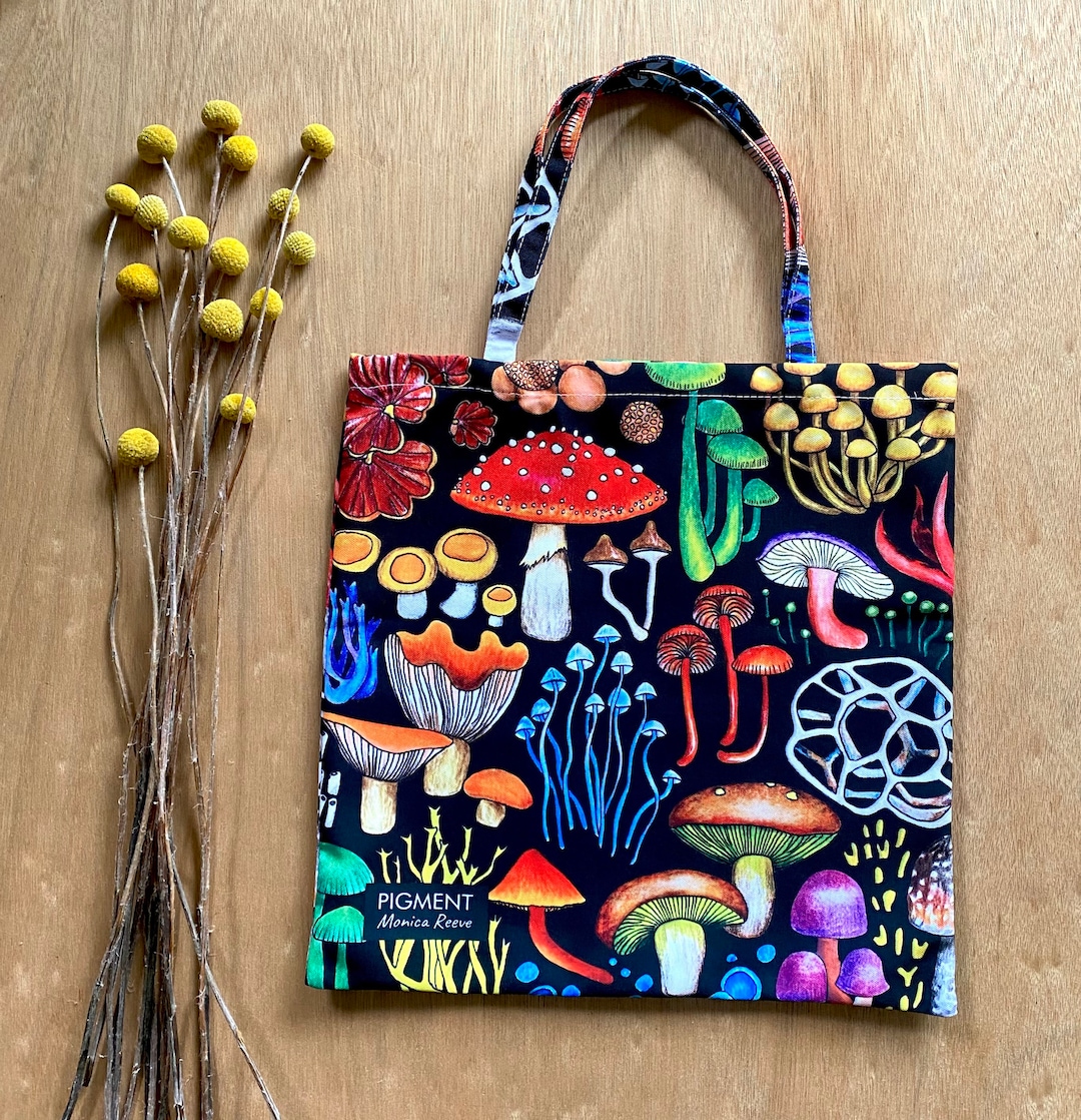 Fungi Australian Botanical Mushrooms Woodlands Forest Toadstools Eco Shopper Tote Bag Reusable ...