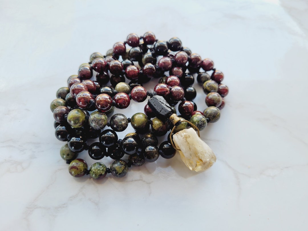Envision & Manifest Mala, Citrine Mala, Bloodstone Mala, Gold Obsidian ...