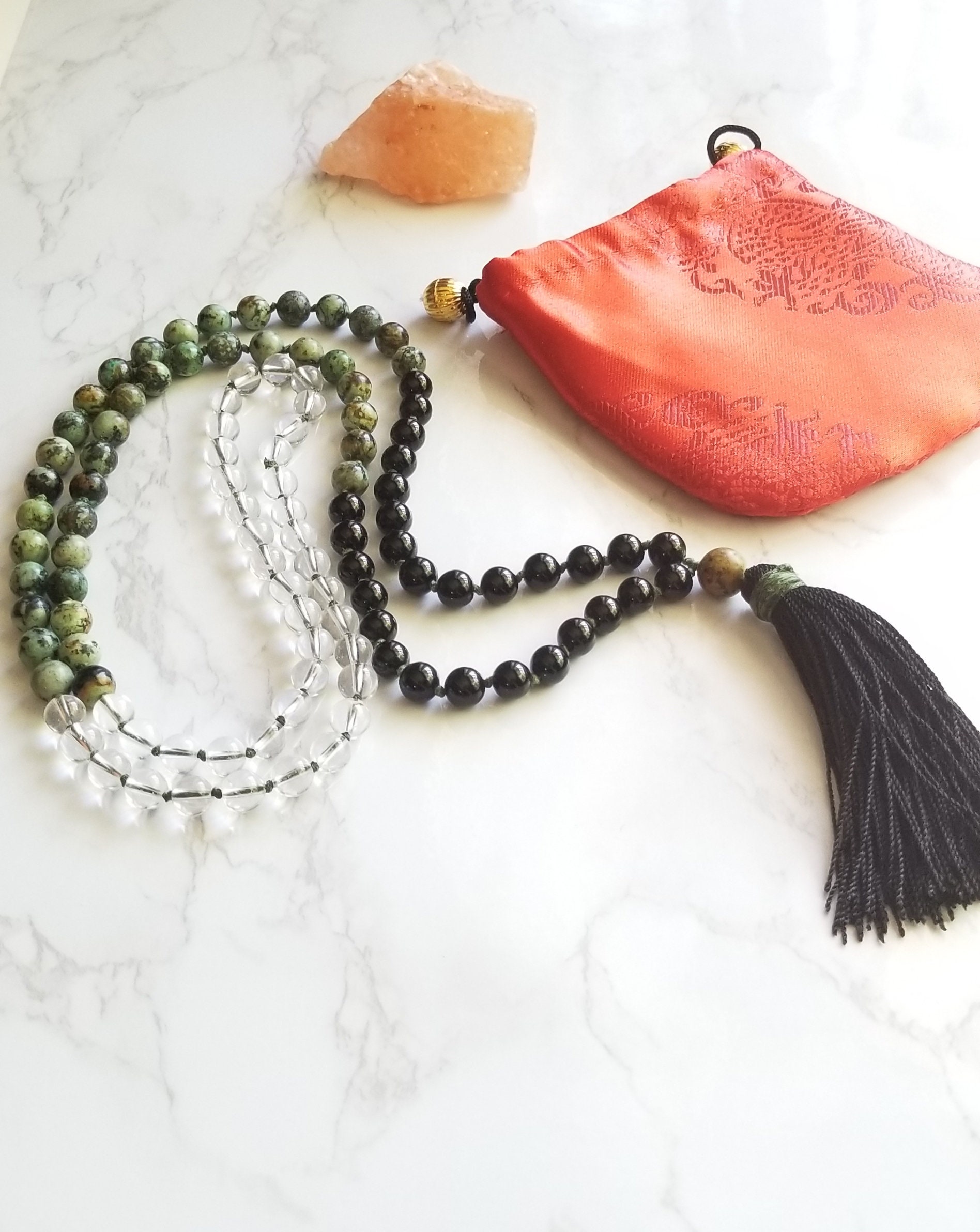 PROTECTION MALA Mantra Meditation Necklace Strength Mala | Etsy