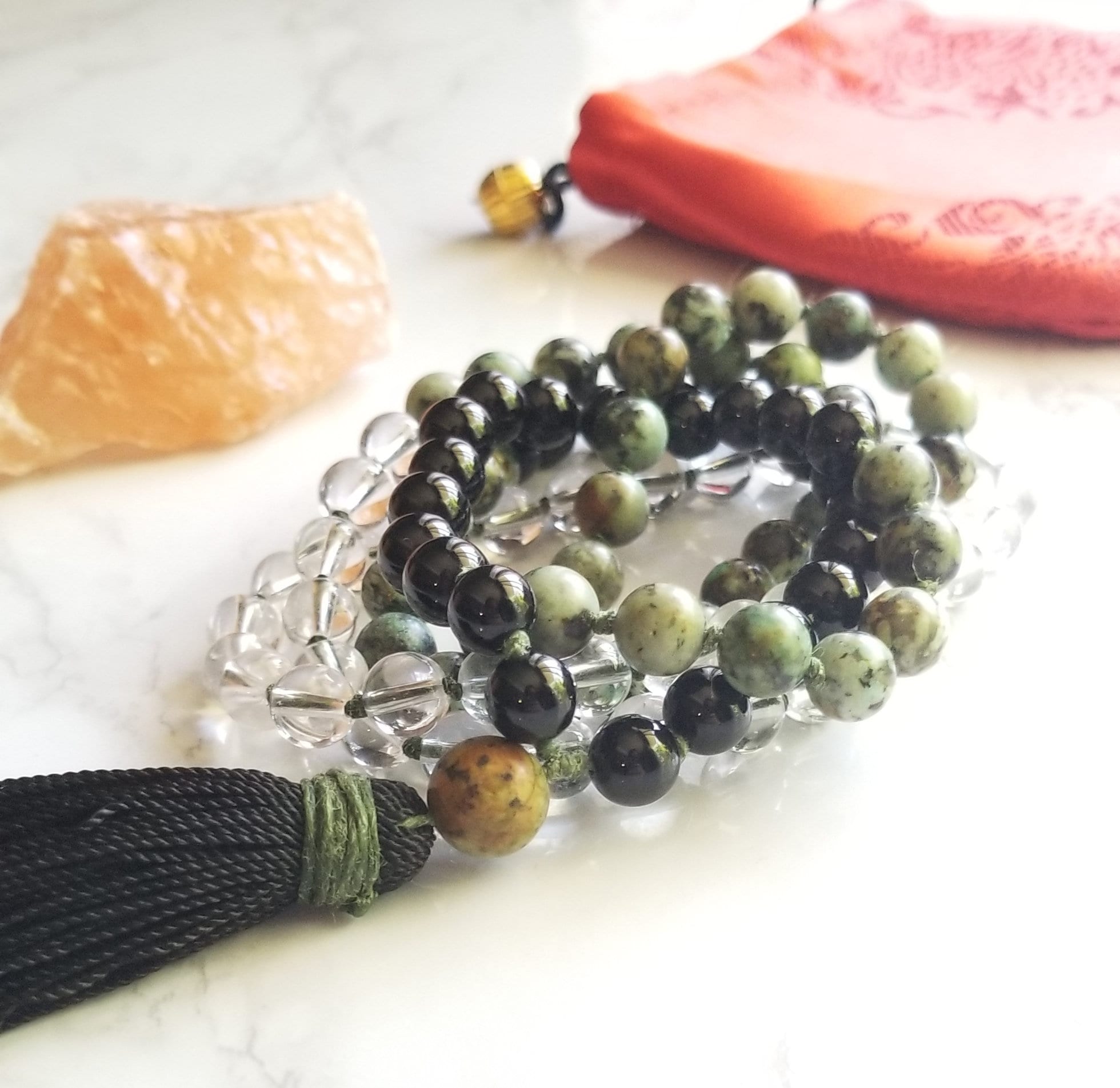 PROTECTION MALA Mantra Meditation Necklace Strength Mala | Etsy