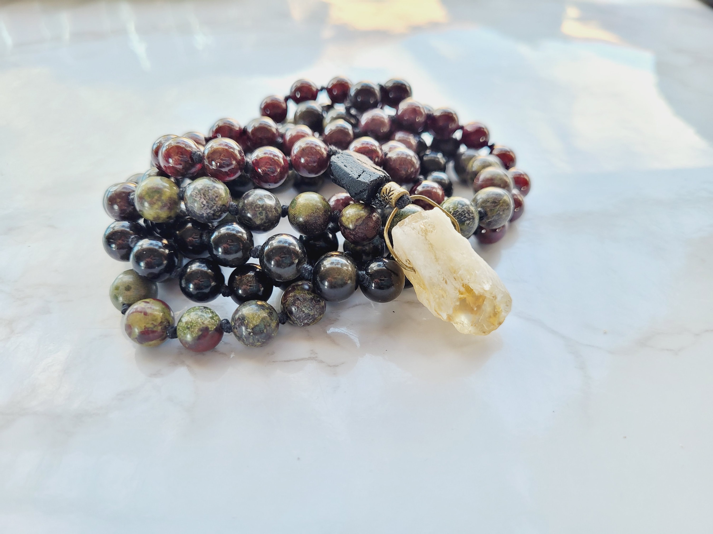 Envision & Manifest Mala, Citrine Mala, Bloodstone Mala, Gold Obsidian ...