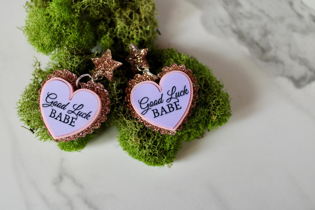 Good Luck Babe! Chappell Roan Inspired Acrylic Earrings, Gift for Her ...