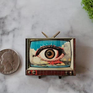 Vintage Television Pin, Tv Pin, Tv Brooch, Gift, Gift for Her, Pin ...