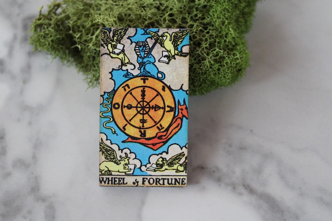 Wheel of Fortune Tarot, Tarot Pin, Pin, Wood Pin, Tarot Card, Holiday ...