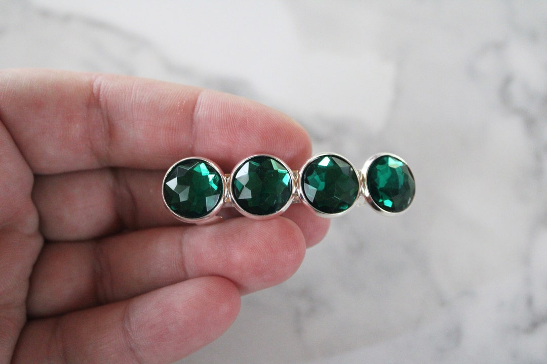 Emerald Green Barrette, Hair Clip, Green Hair Clip, Green Barrette ...