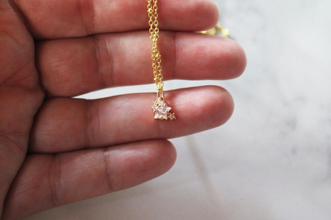 Gold Star Burst Necklace, Gold Necklace, Jewelry, Gift, Holiday, Gift ...