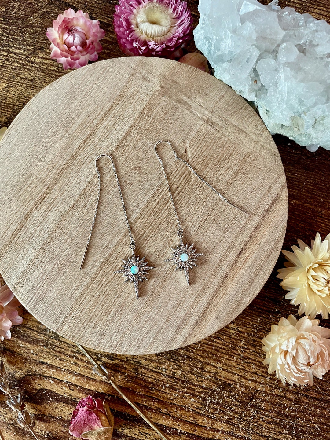 Silver Threaders, Threader Earrings, Star Threaders, Dangle Earrings ...
