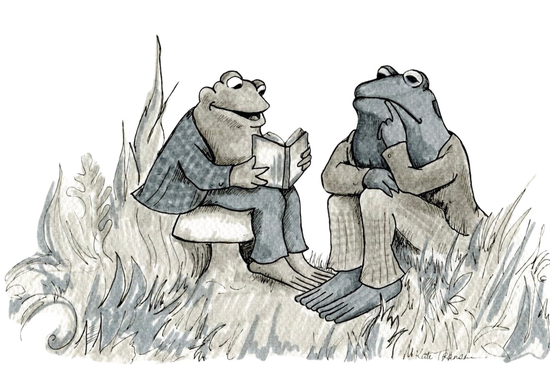 Digital Download Frog and Toad, Frog and Toad Line Drawing, Digital ...