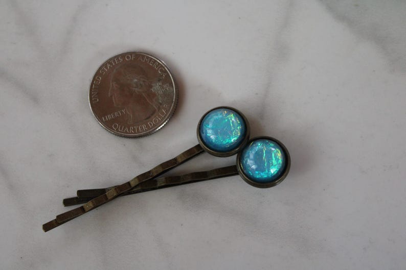 Baby Blue Hair Pins, Bronze Hair Pins, Hair Accessory, Blue Clips, Gift ...