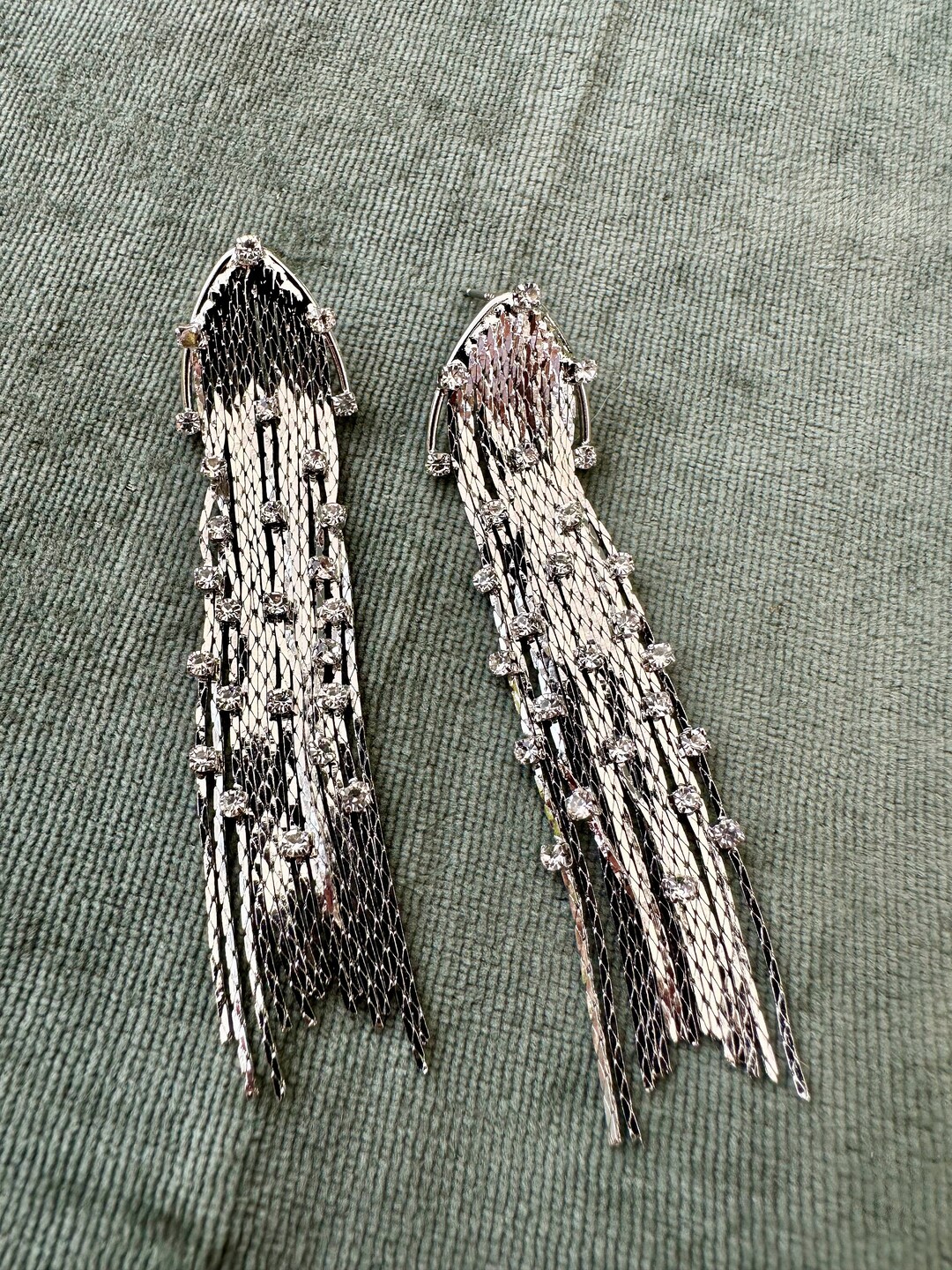 Delicate Silver Chain Earring, Waterfall Earring, Silver Earring ...