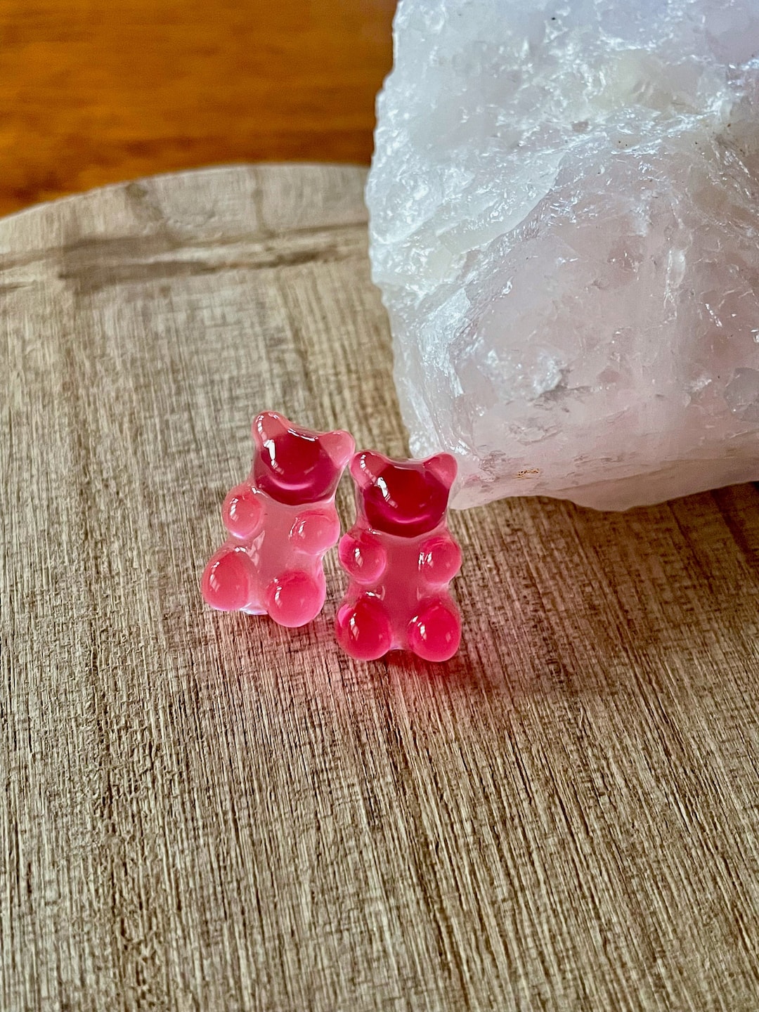 Pink Gummy Bear Stud Earrings, Gummy Bear Jewelry, 90s Jewelry, Gift, Gift for Her, Stud ...