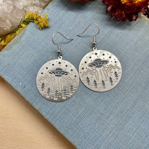 Ufo Earrings, Silver Earrings, Alien Earrings, Alien Jewelry ...