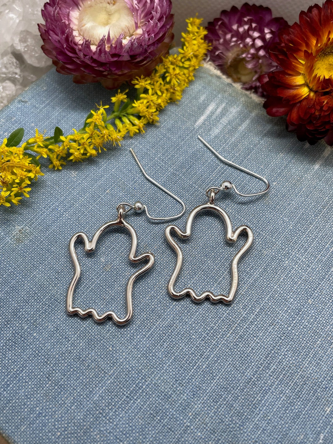 Ghost Earrings, Rose Gold Ghost, Ghost Dangle Earrings, Ghost, Jewelry ...