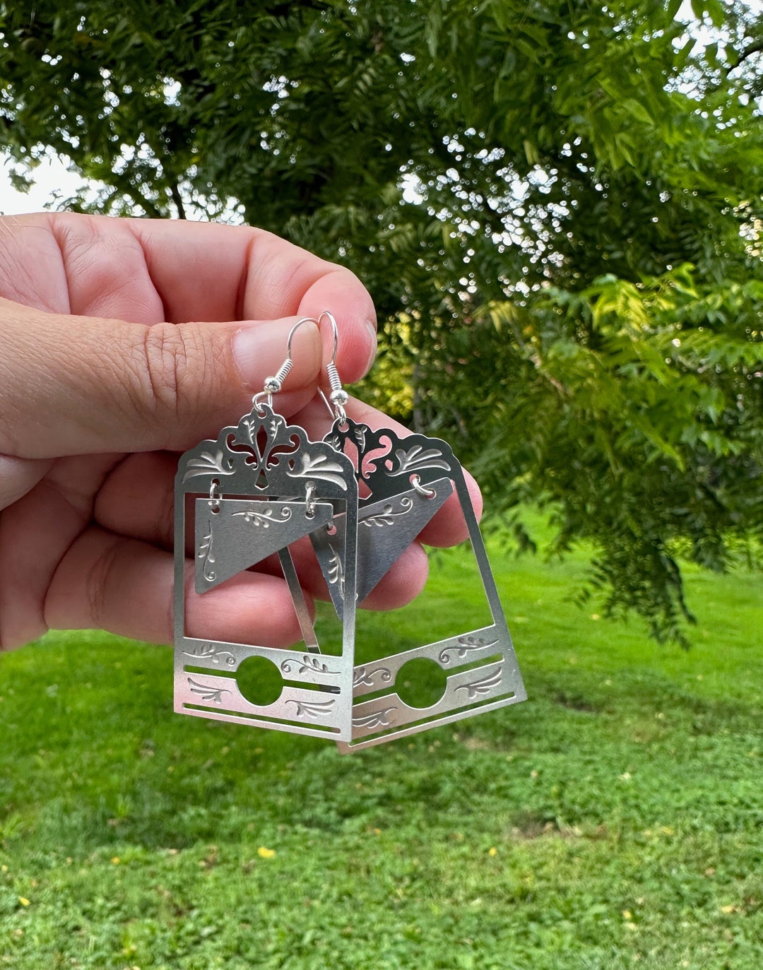 Silver Guillotine Dangle Earrings, Guillotine Jewelry, French ...