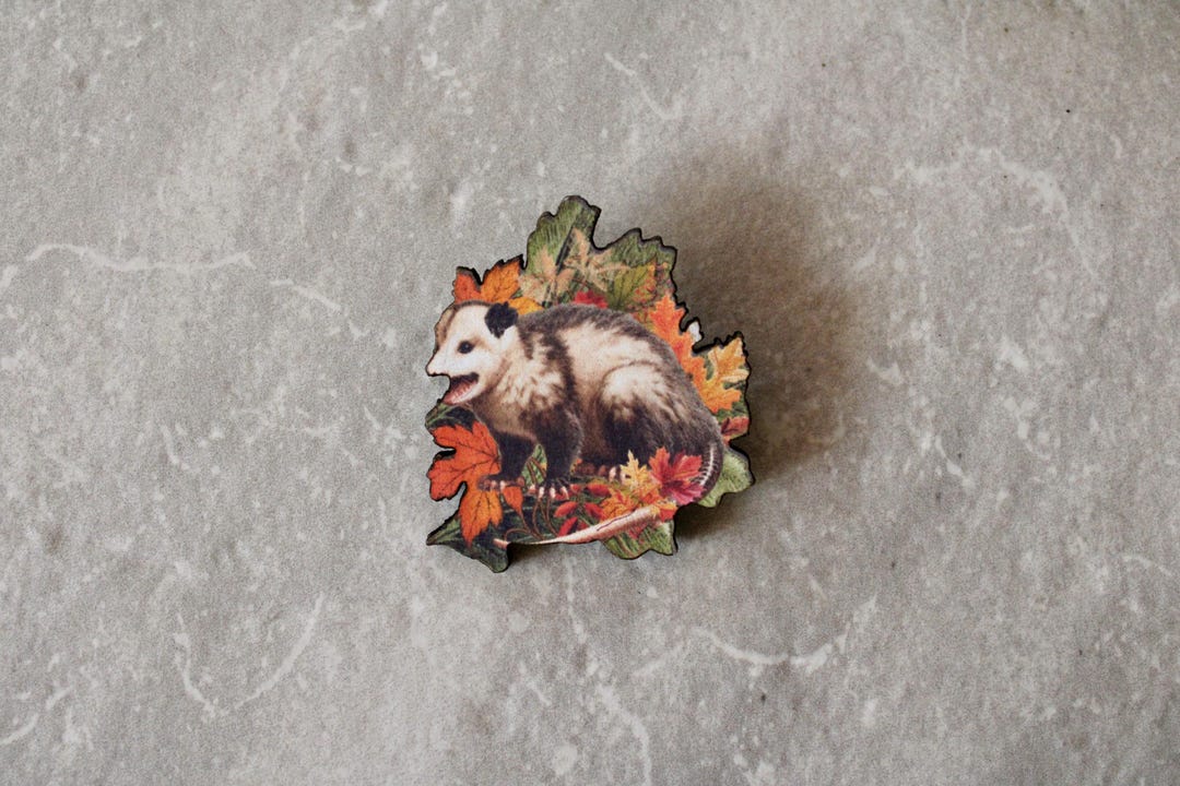 Possum Pin, Wooden Pin, Opossum Pin, Brooch, Jewelry Gift, Animal ...