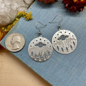 Ufo Earrings, Silver Earrings, Alien Earrings, Alien Jewelry ...