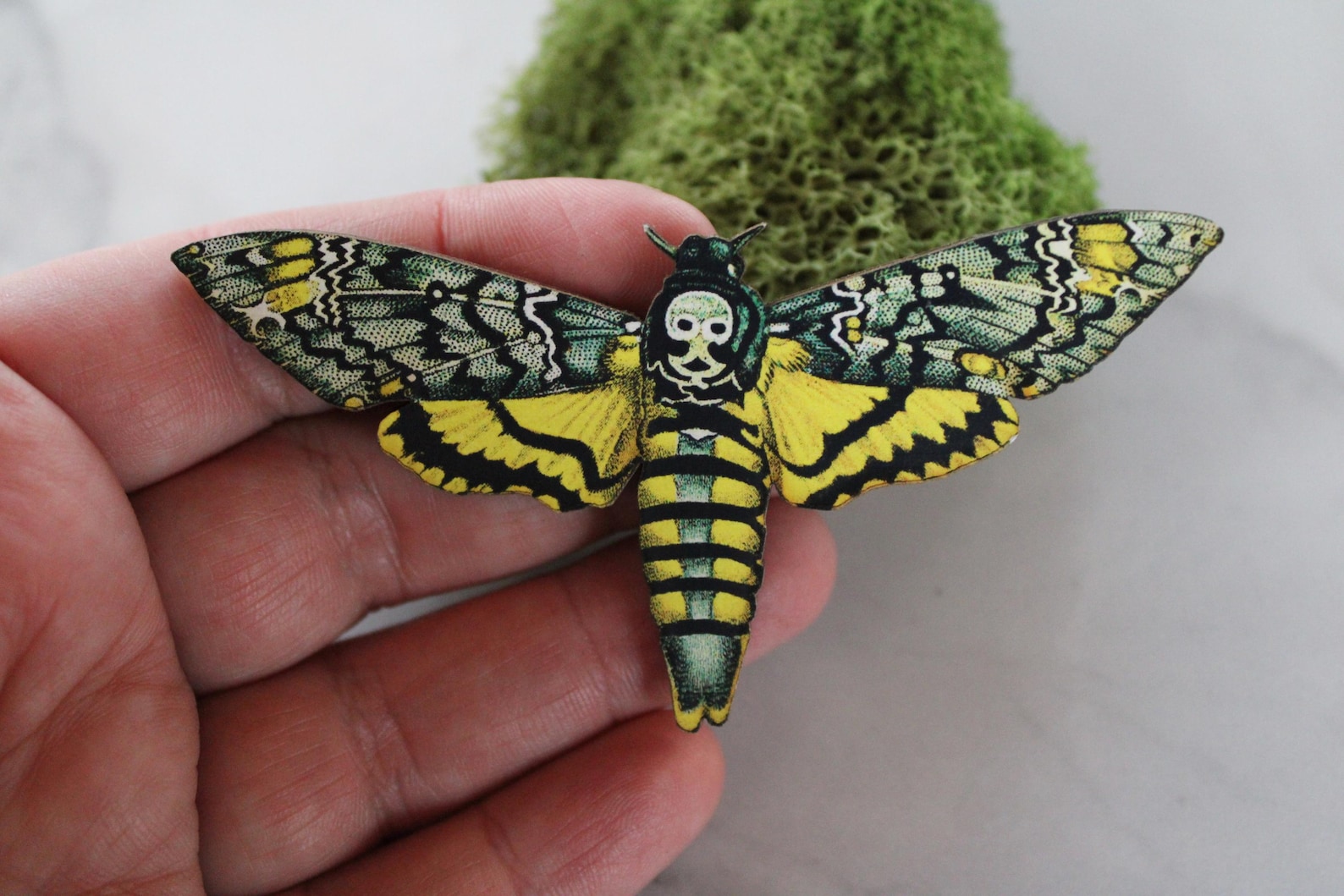 Death Head Moth Pin, Moth Pin, Jewelry, Gift for Her, Holiday, Summer ...