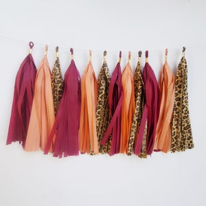 Leopard Print Paper Tassel Garland: Teal, Pink & Gold Party Decor - Etsy