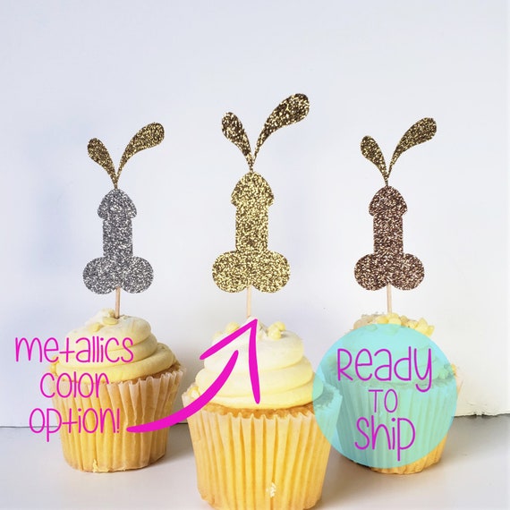 Penis Cupcake Toppers Rose Gold 2 Penis Cupcake Picks - Etsy