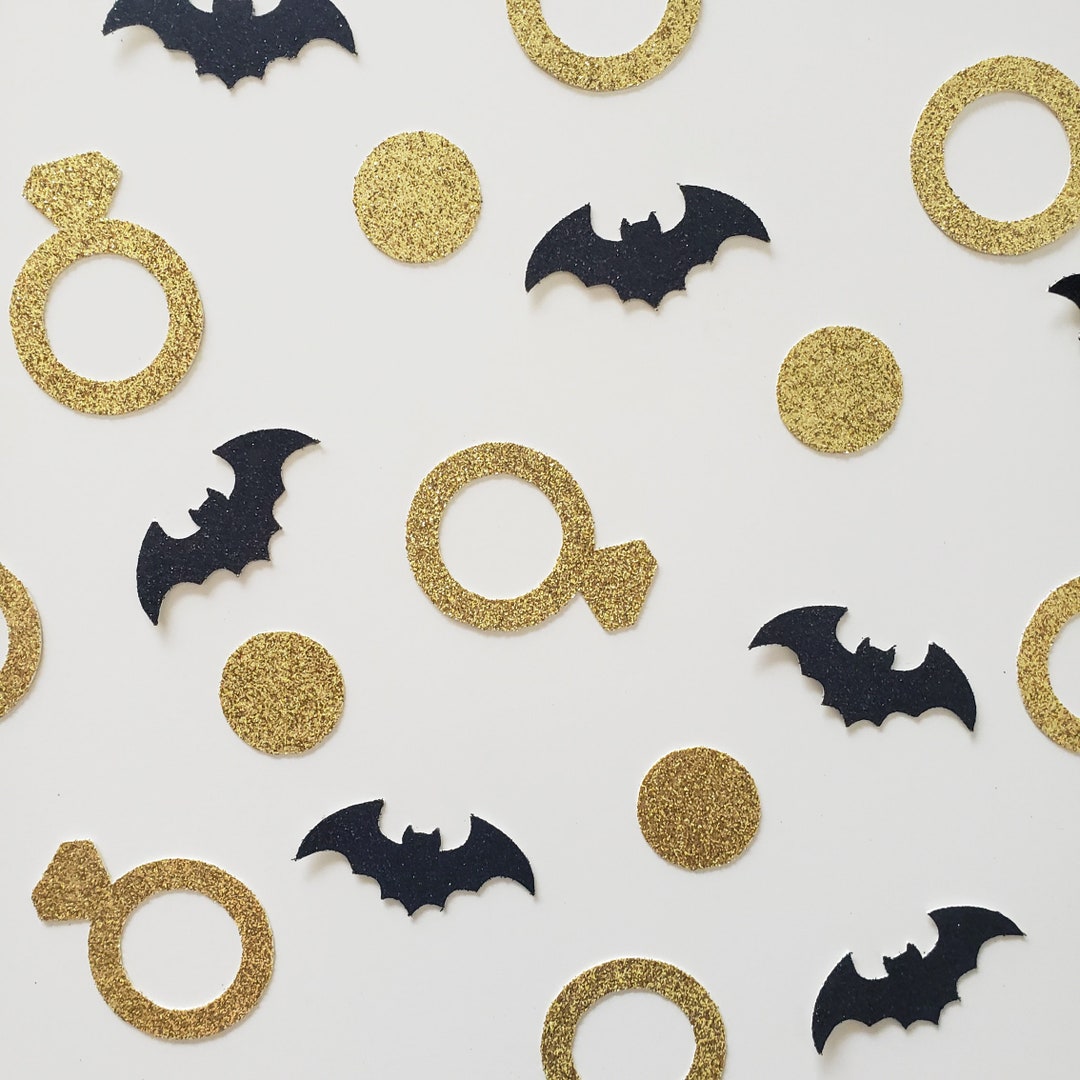Halloween Bachelorette Party Confetti: Glitter Bats & Rings - Bride or ...