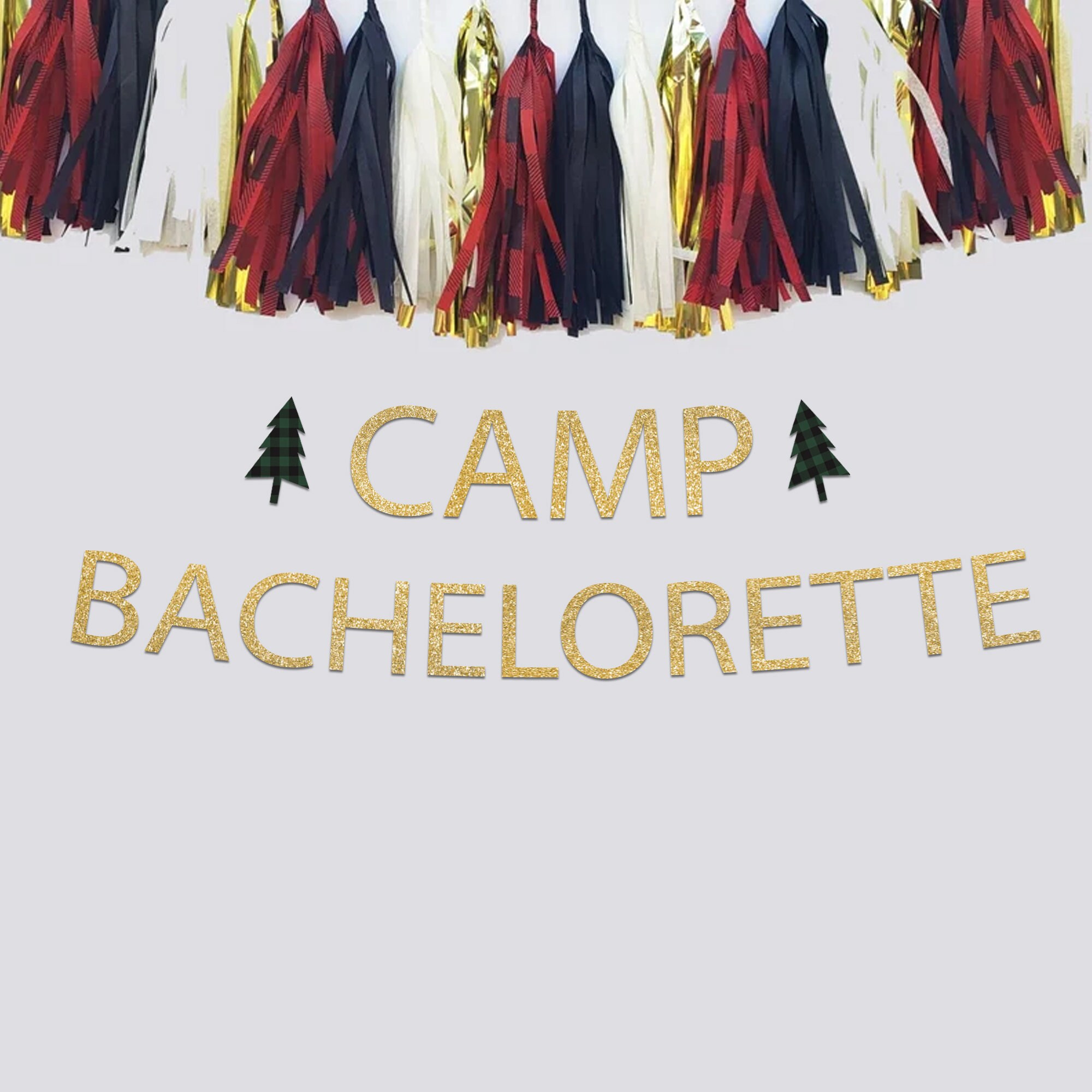 Camp Bachelorette Party Banner Flannel Stripper Banner - Etsy