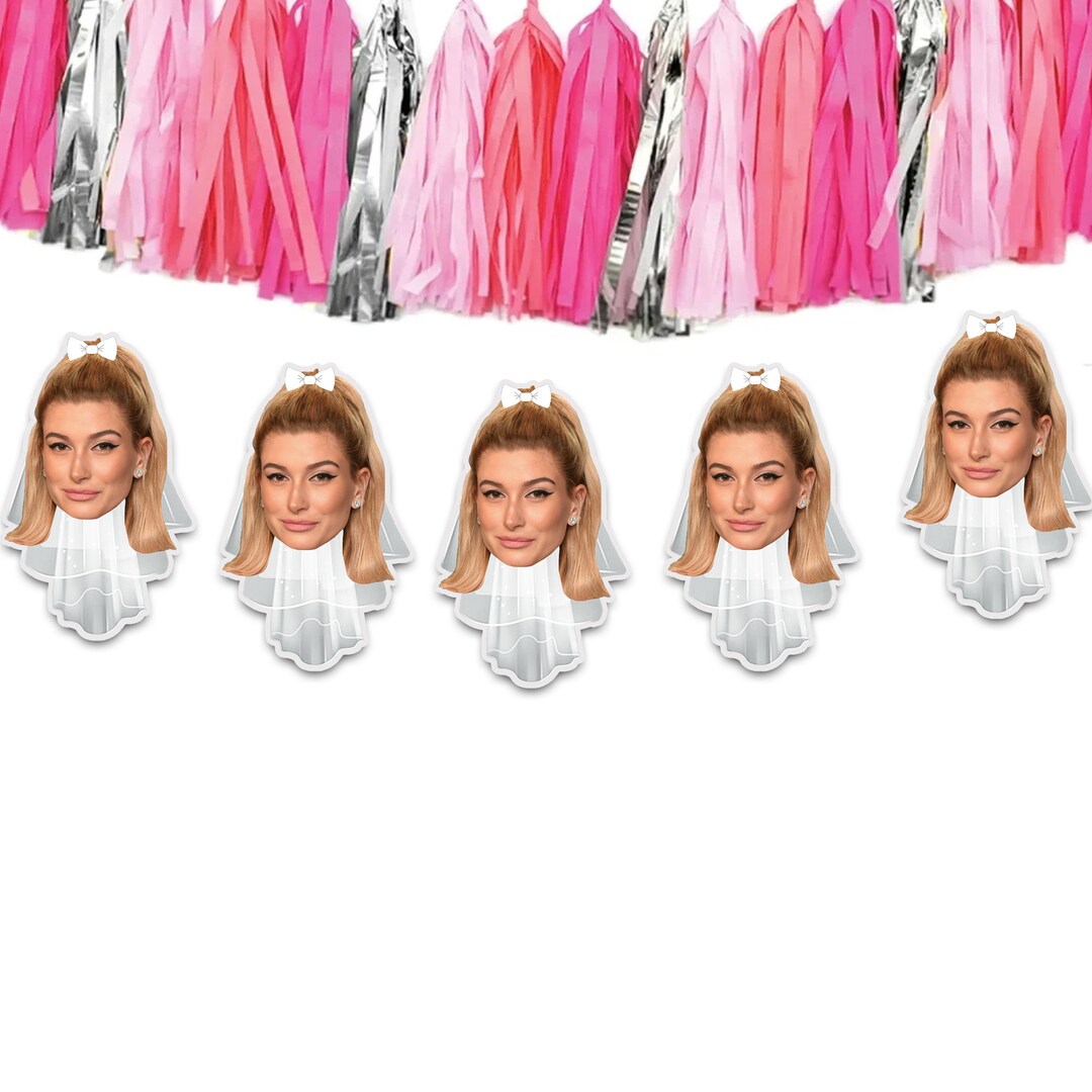 Bachelorette Bride to Be Face Banner With Optional Veil and Bow ...
