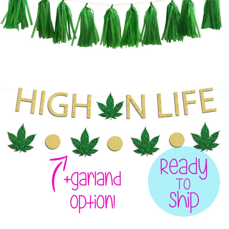 High on Life Birthday Banner 420 Birthday Marijuana Leaf | Etsy