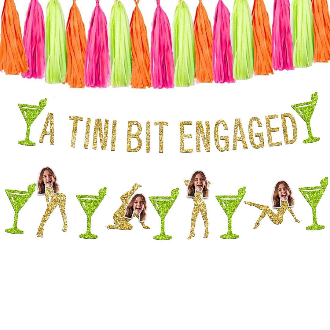 A Tini Bit Engaged Banner: Martini Bachelorette Party Decor - Etsy