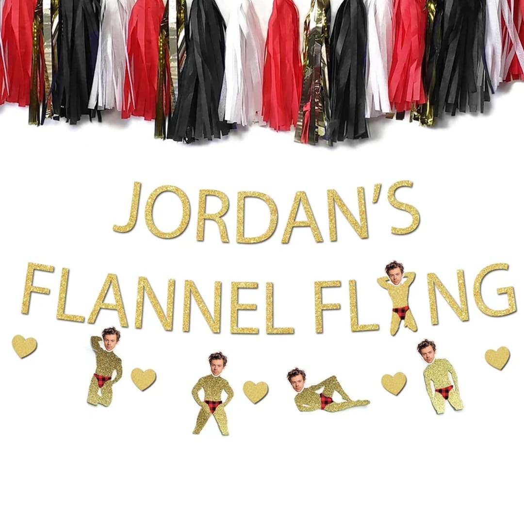 Personalized Flannel Fling Banner With Groom Face Stripper Banner ...